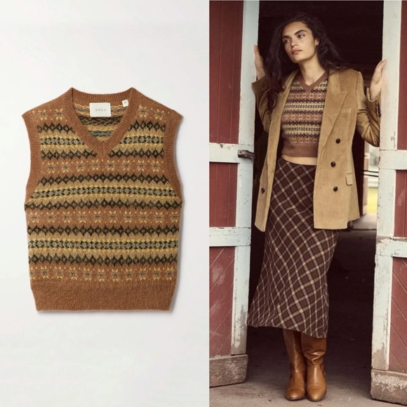 Doen | Sweaters | Doen Kenley Fair Isle Knitted Vest | Poshmark